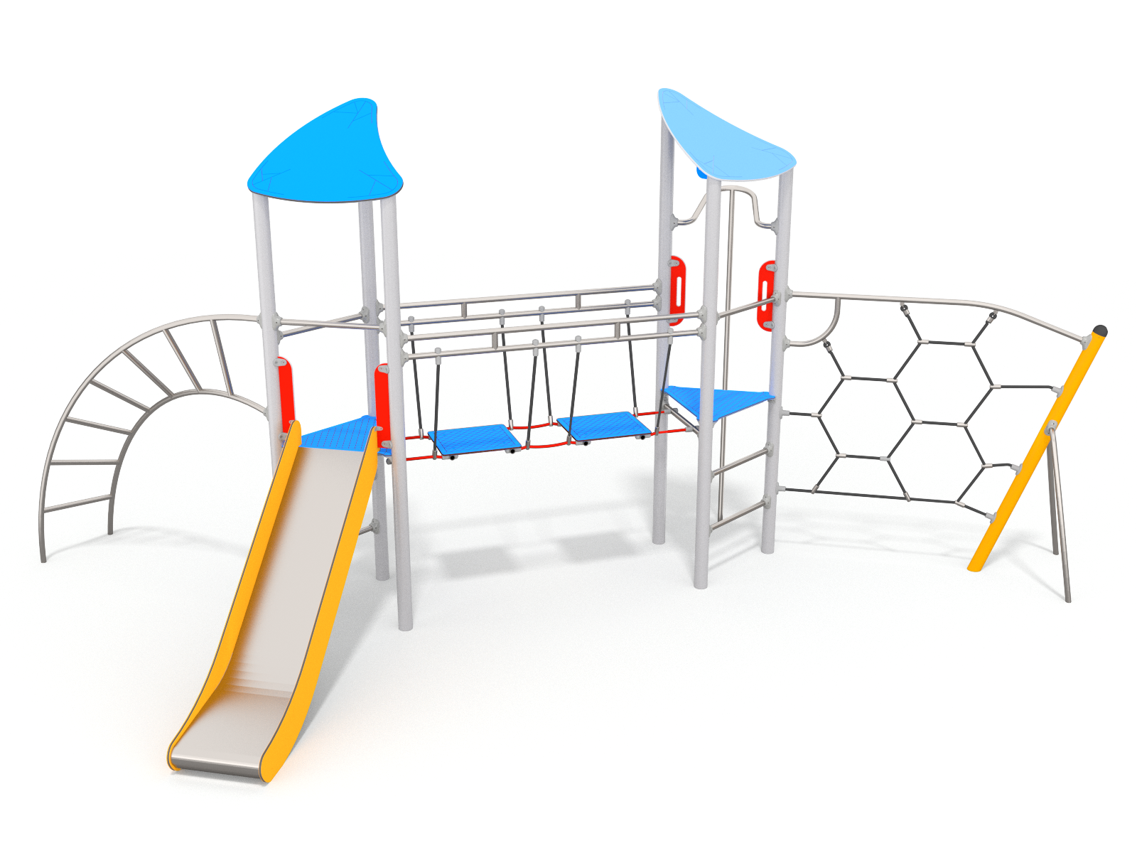 Painted Two-tower playground equipment